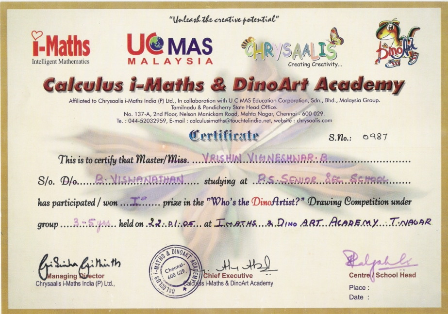 Vrishin-2005-01-22-Certificate-CalculusImathsDinoArt ...